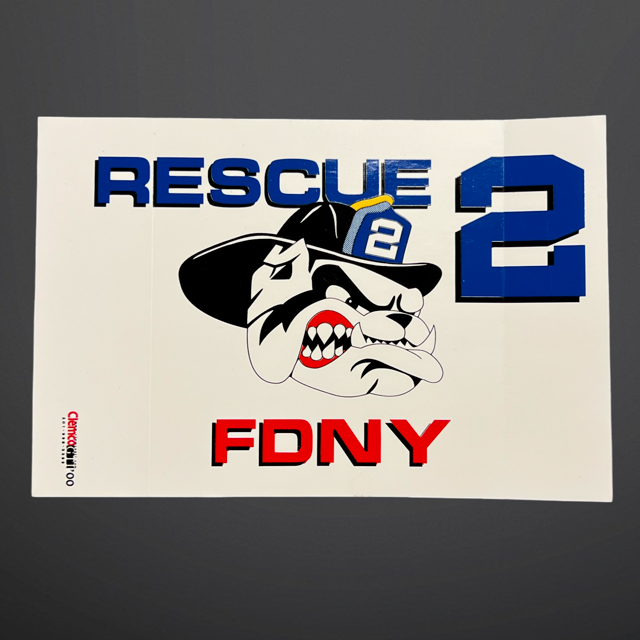 Vintage FDNY Rescue 2 Co. Logo — Clemco GTI Sticker (6” × 4 ...